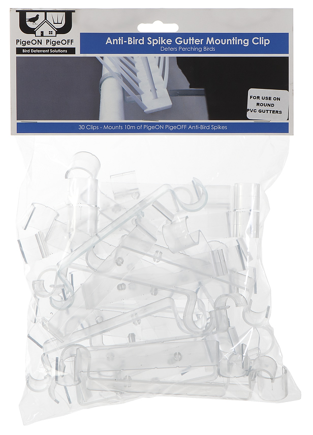 PigeON PigeOFF Anti-Bird Spike Gutter Clips - Pigeonpigeoff