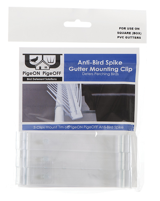 PigeON PigeOFF Anti-Bird Spike Gutter Clips - Pigeonpigeoff